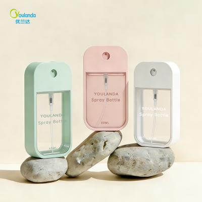 China Custom Pocket Size 30ml 45ml Flat Plastic Empty Perfume Bottle Credit Card Size with Pump Sprayer for Face Masks for sale