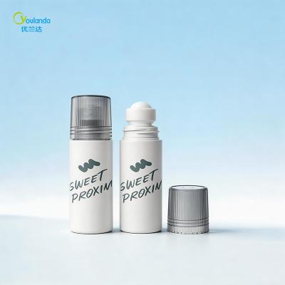 China 88ml White Empty Roll On Perfume Bottles Antiperspirant Roller Ball Packaging for sale