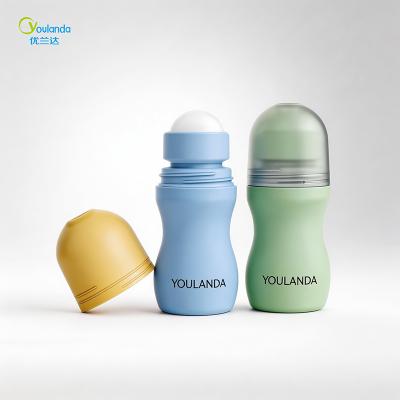 China Unique Design 80ML PP Plastic Deodorant Container Roll-On Bottle Screen Printing for Shampoo Lotion Free Samples Cosmetic for sale