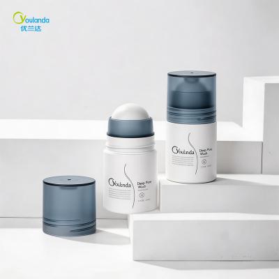 China 50ml 60ml Straight Round Plastic Roll On Bottle 4-Piece Set Body Deodorant Roller Bottle for sale