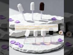 Empty Cosmetic Serum Sample Vial Clear Amber Mini Glass Essential Oil Dropper Bottle with Cap