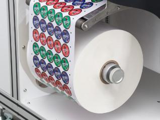 China Digital Color Label Maker Roll To Roll Adhesive Inkjet Sticker Printer  Label Printing Machine And Cutter for sale