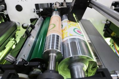 China High Speed Automatic 4 6 8 Color Flexo Roll To Roll Sticker Lable Printing Machine With Video Camera for sale
