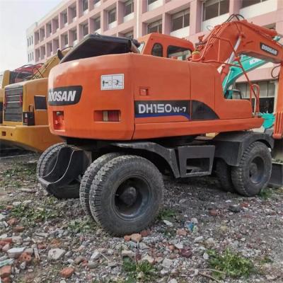 China 15 Ton Used Doosan Wheel Excavator DH150W-7 Ergonomics Design for sale