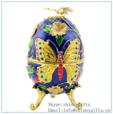 China Riviera blue Egg Trinket Box, Vintage color of Jade blue Egg-Shaped Trinket Box SCJ749 for sale