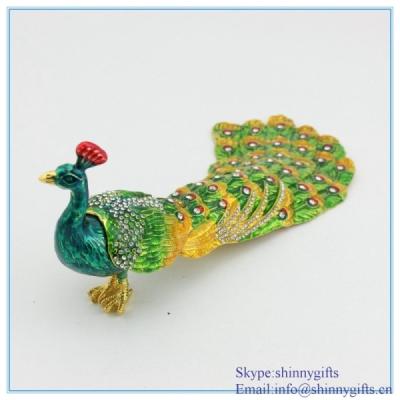 China Peacock Jeweled Trinket Boxes SCJ1032 for sale