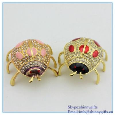 China Cheaper Pirce Jeweled Ladybug Trinket Box, Exquisite Ladybug Trinket Box with Crystal for sale