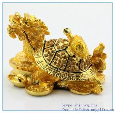 China Dargon and turtle shape with rhinestone for decorative jewelry boxes SCJ504 for sale