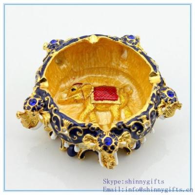China Handmade enamel trinket box with elephant shape jewelry box for decoration SCJ959 for sale