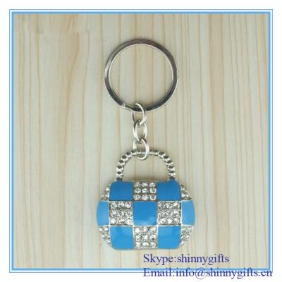 China Shinny Gifts Diamond handbag shape promo key chain for sale