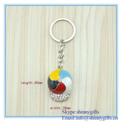 China Shinny Gifts Enamel handmade hat shape metal key chain for sale