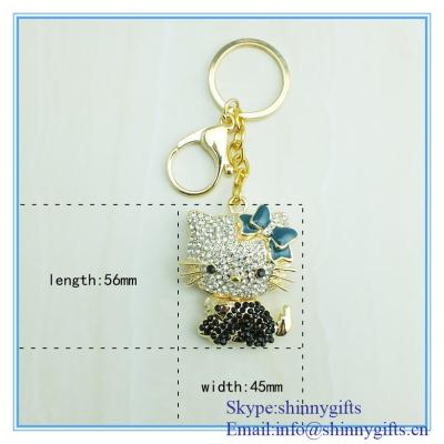 China Shinny gifts Cute diamond  Hello Kitty  Style Keychain for sale