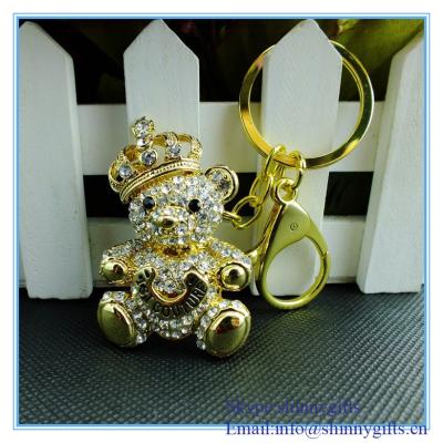 China Shinny gifts handmade bear shape metal keychain for sale
