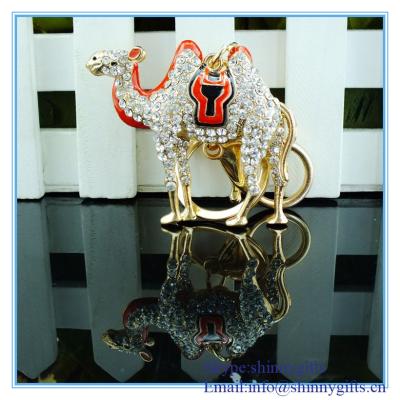China Crystal camel shape metal  key chain for sale