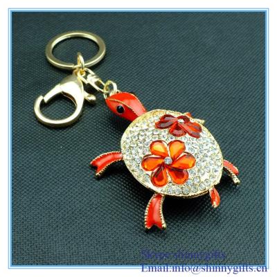 China Fashion animal tortoise shape metal keychain for sale