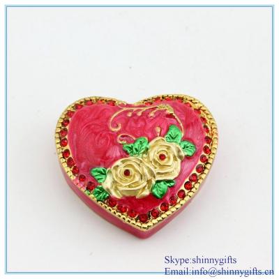 China Heart rose shape finish made red jewelry gift box for sale