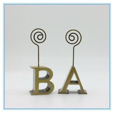 China Handmade metal letter card holder for business gifts for sale
