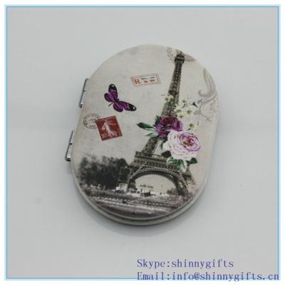 China High quality fashion cosmetic PU pocket mirrors for sale