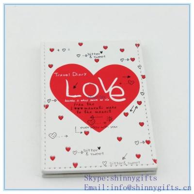 China Fashion Love heart design PU pocket mirrors for sale