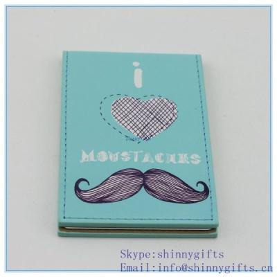 China 2014 new item character designs blue pu pocket mirrors for sale