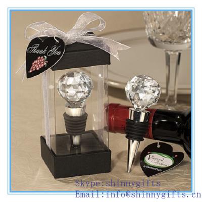 China VINEYARD COLLECTION&TRADE; CRYSTAL BALL DESIGN WINE STOPPERS for sale