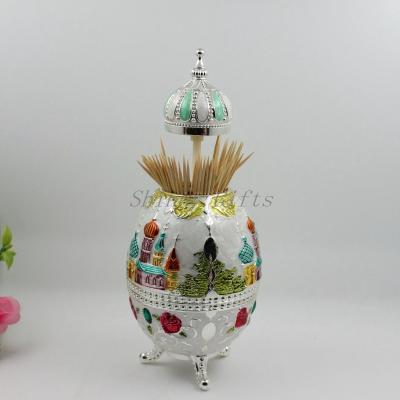 China Shinny Gifts Classical Fashion Gothic Beads Vintage Carved Toothpick Box for sale