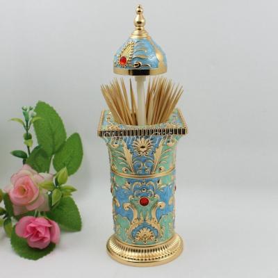 China Shinny Gifts  Golden Finish Enamel Metal Toothpick Holder with Bottle Opener for sale