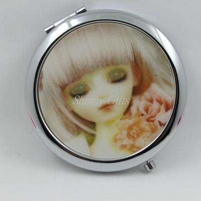 China Shinny Gifts Cheap Wedding Gift Favor Cosmetic Mirror Metal Portable Mirror for sale