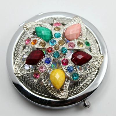 China Shinny Gifts Wedding Gifts 3D Flower Cosmetic Mirror Portable Cosmetic Mirrors for sale