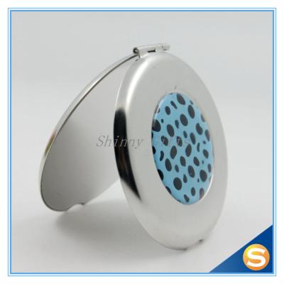 China Shinny Gifts Small Pocket Size Metal Compact Round Shape Mirror for sale