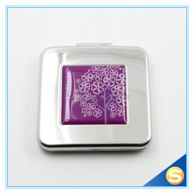 China Fancy Metal Square Pocket Makeup Mirror for Promotion Gift for sale