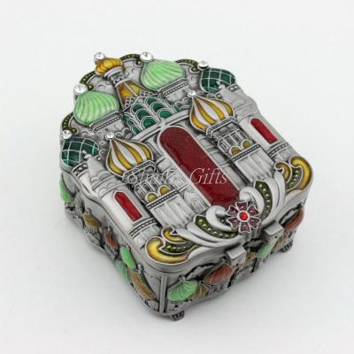 China Castle Desgin Custom Metal Jewelry Box for sale