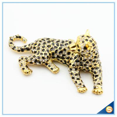 China Panther Shape Trinket Box Hand Painted Enamel Crystal Trinket Box SCJ052-2 for sale