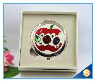 China Shinny Gifts Newest Design Round Compact Mirror Folding Small Pocket Mirror for sale