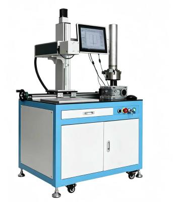China Rotary Head Fiber Laser Engraver Non Standard EZCAD Software Flat And Cylindrical Marking for sale