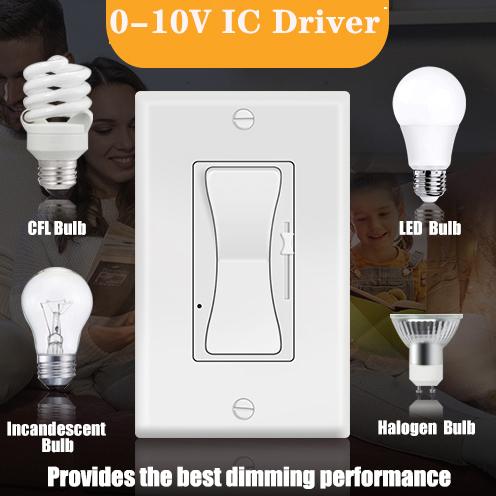 Quality 3 Way Wall Mount Dimmer Switch 0 - 10V LED Panel Light Dimmer Switch Rocker for sale
