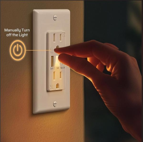 Quality Tamper Resistant Type C USB Outlet 15A Wall Outlet With Night Light 0.2W for sale