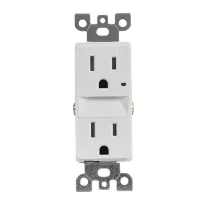 China Warm White Night Light USB Outlet Wall Mounted USB Plug Sockets Plug In 15A 125V AC 60Hz for sale