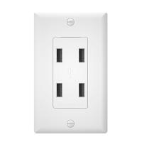Quality Wall Mounted 4 Port USB Outlet 125V AC 60Hz USB Wall Mounted Socket for sale