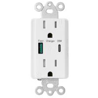 Quality QC3.0 PD3.0 Fast Charing USB Wall Outlet AC125V 60Hz USB C PD Socket for sale