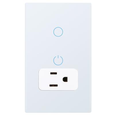 China IOS / Android Compatibility Wifi Wall Socket 15A Smart Wall Outlets With 1 Gang Wifi Switch for sale