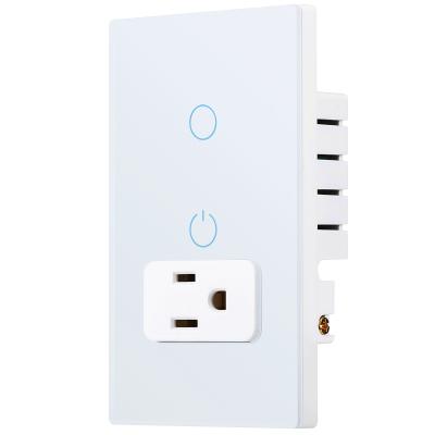 China IOS / Android Compatibility Wifi Wall Socket 15A Smart Wall Outlets With 1 Gang Wifi Switch for sale