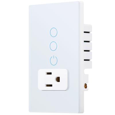 China Glass Touch Wifi Smart Socket Switch 2.4GHz 2 Gang WiFi Socket For Smart Home Control for sale