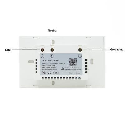 China Voice Controlled Wifi Wall Outlets Customized Tuya Smart Outlet For Easy Home Automation for sale