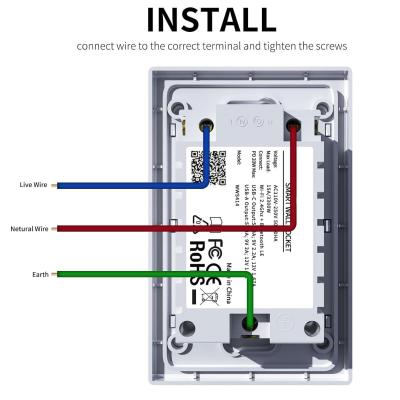 China 15A 125V Smart Socket Customized Wifi Controlled Power Outlet With PD20W Fast Charging for sale