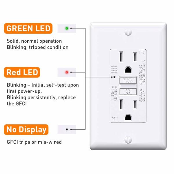 Quality Weather Resistant GFCI Wall Outlets 125V 60Hz Self Ground Outlet For Electrical for sale