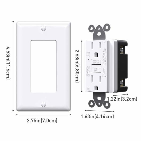Quality Weather Resistant GFCI Wall Outlets 125V 60Hz Self Ground Outlet For Electrical for sale