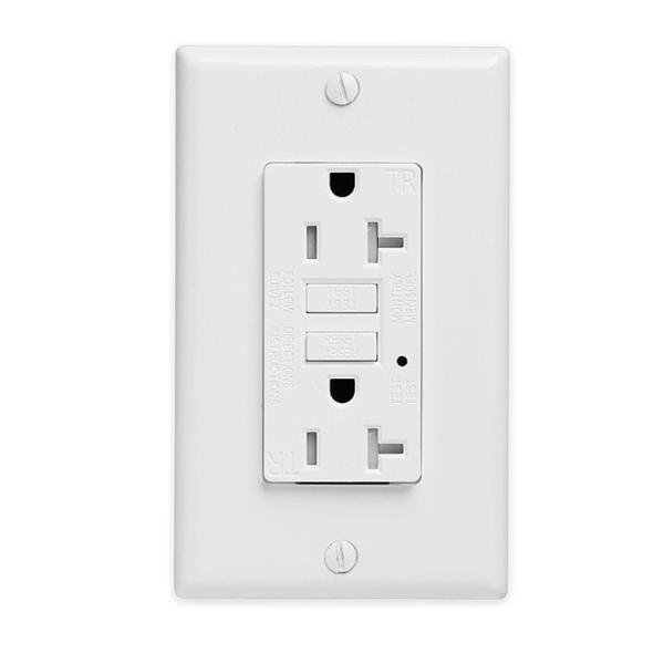 Quality Rectangle GFCI Electrical Outlet Plastic 20 Amp GFCI Outlet For Indoor for sale