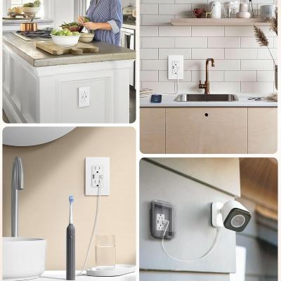 China Auto Monitoring Secure GFCI Sockets 15A GFCI USB Outlets Customized With 2 USB for sale