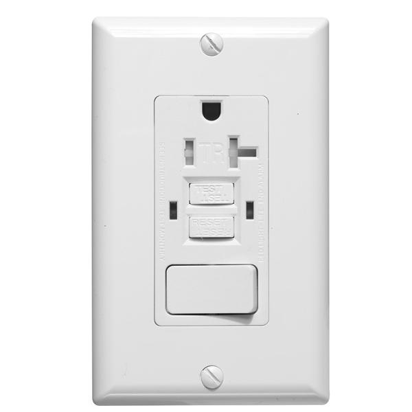 Quality 20A GFCI Electrical Outlet Kitchen / Washing Room Applied Socket With Light for sale